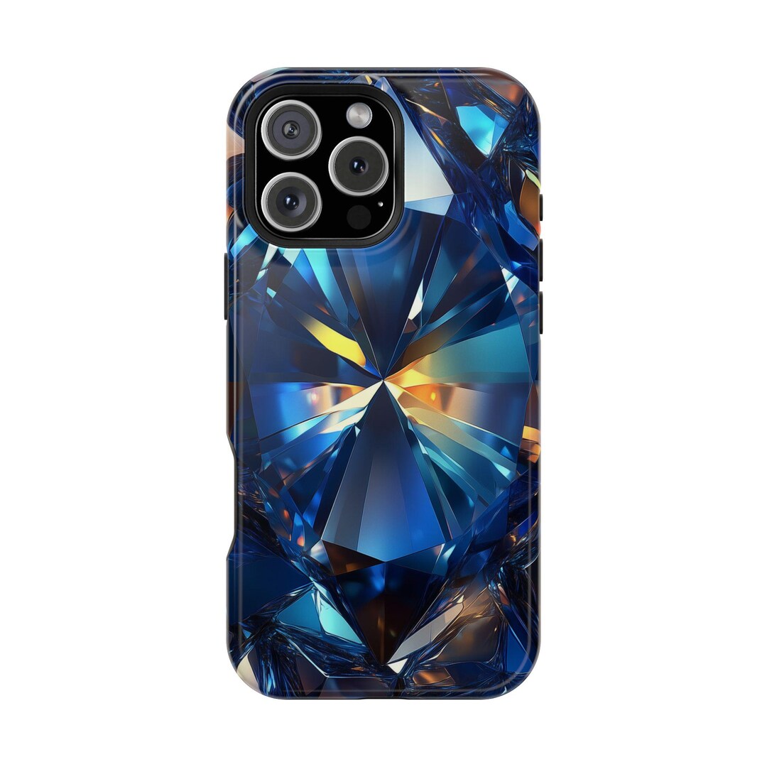 Blue Sapphire Diamond Refraction - Custom Phone Case for iPhone ...