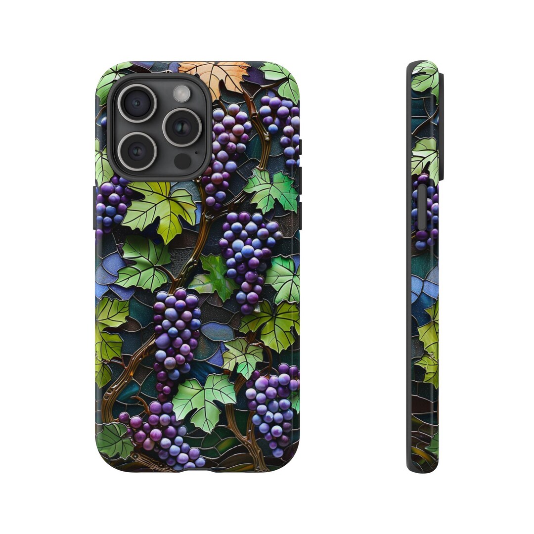 Purple Grape Vines Stained Glass - Premium Shockproof Case for Iphone ...