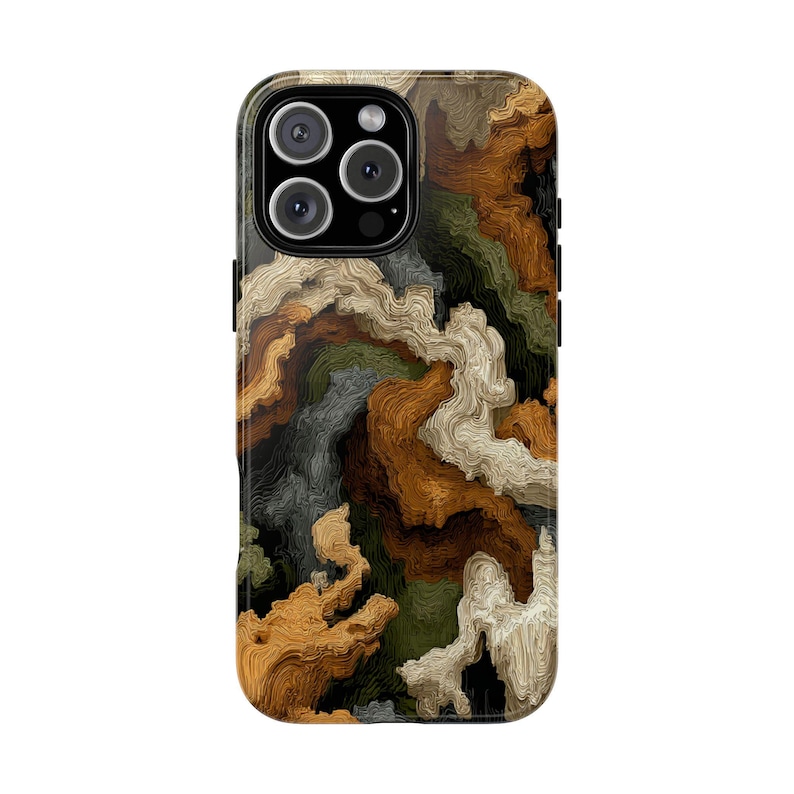 Earth Topography Camo Green Brown Custom Phone Case – Iphone, Samsung ...