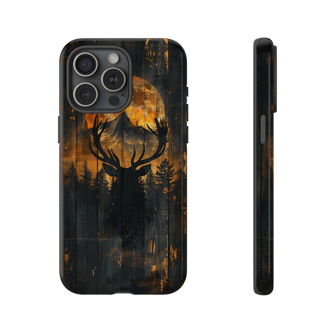 Wood Deer Stag Buck Silhouette Forest Phone Case: Iphone, Samsung ...