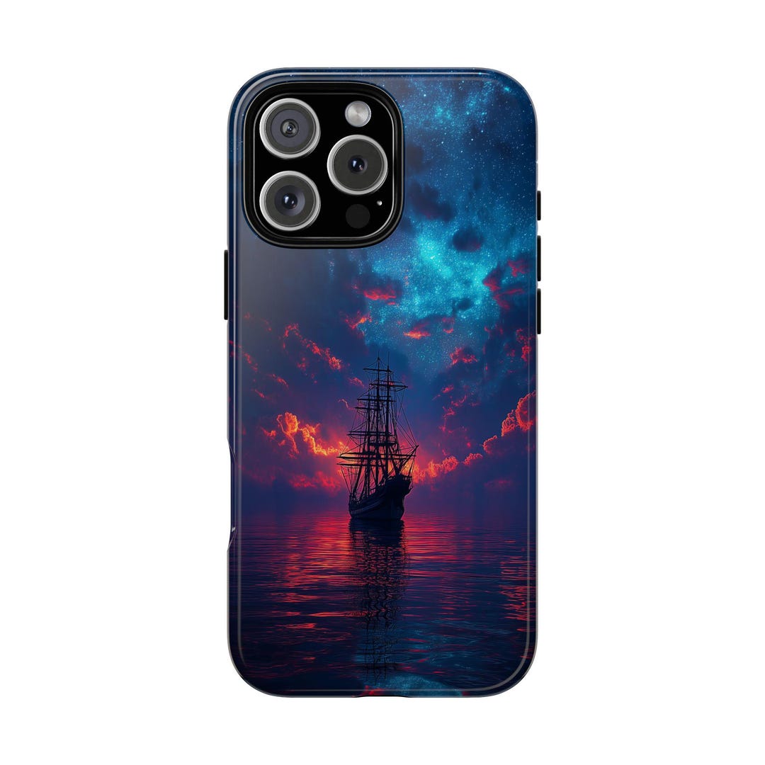 Phone Ink - Sailing Ship Vessel Nebula Star Ocean Sea - Tough Case for ...