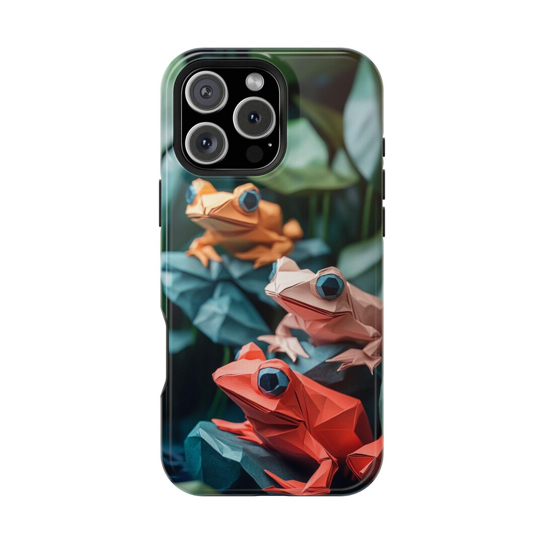 Origami Frogs Paper Art Jungle Phone Case for iPhone 16 16e 15 14 13 ...