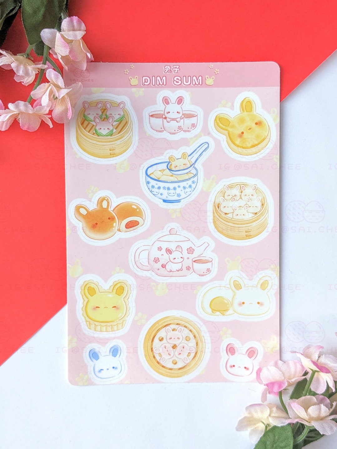 Bunny Dim Sum Sticker Sheet 4x6 Matte Vinyl Sticker Sheet - Etsy