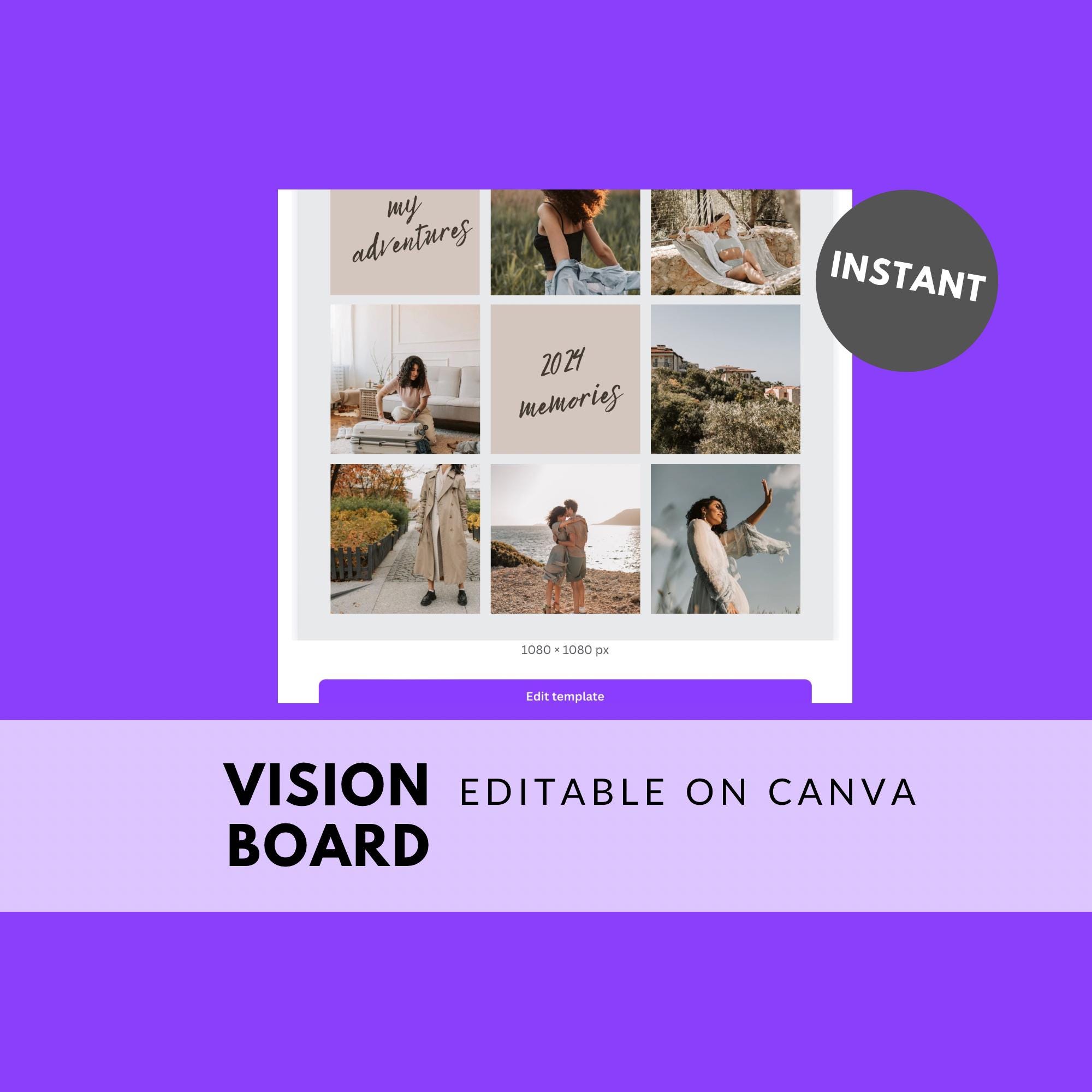 Canva Editable Vision Board Instant Download - Etsy