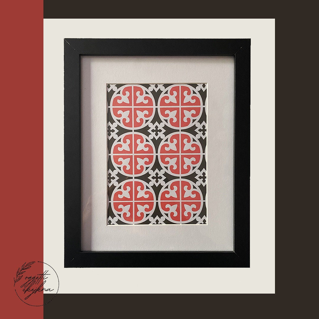 Maduma Tile Maltese Black and Red - Etsy