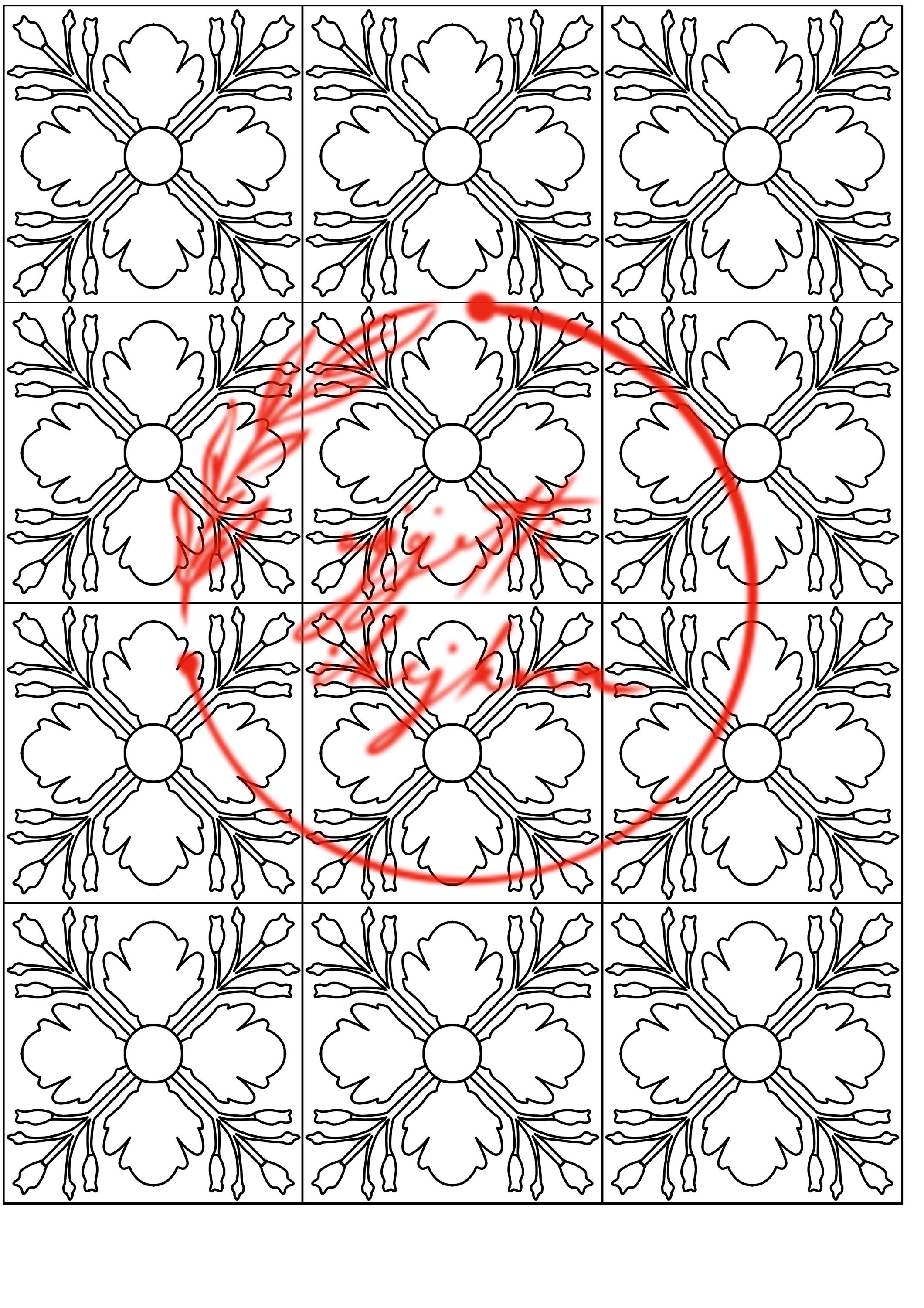 Maltese Tile Colouring Page - Etsy