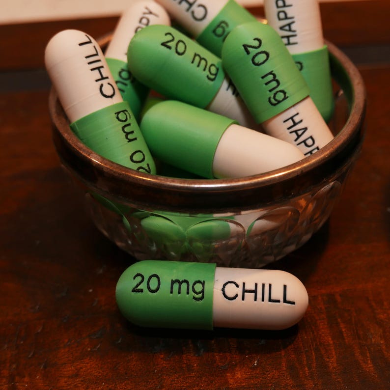 Pill Capsule Fidget Toy – Clicky Handheld Stress Relief Stim Toy – "20 ...