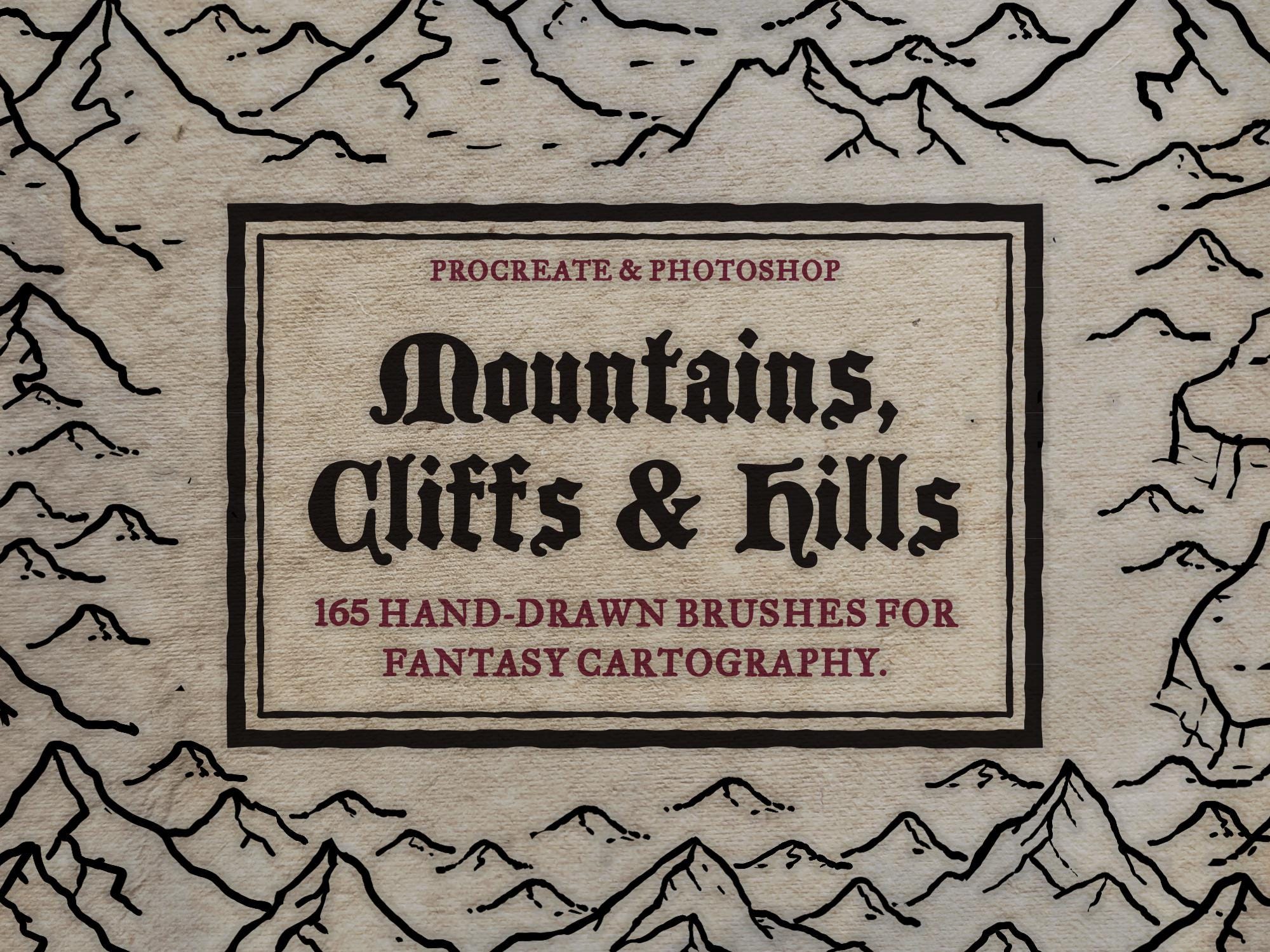 165 Mountain, Cliff, and Hill Brushes for Fantasy Cartography ...