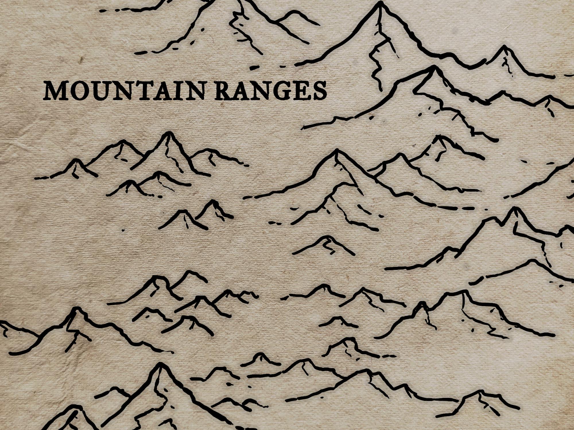 165 Mountain, Cliff, and Hill Brushes for Fantasy Cartography ...