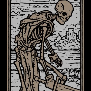 Skeletal Visage | 12" X 18" Artist Print | Medieval-style Illustration ...