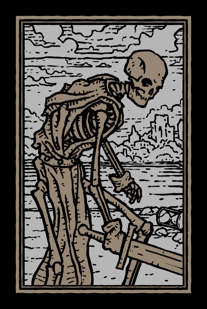 Skeletal Visage | 12" X 18" Artist Print | Medieval-style Illustration ...