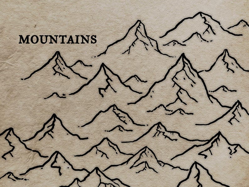 165 Mountain, Cliff, and Hill Brushes for Fantasy Cartography ...