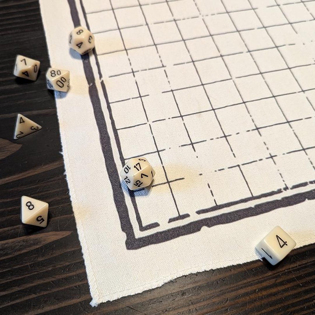 Cloth RPG Battle Map | 21" X 27" Square Grid | Gift for Dungeon Masters ...