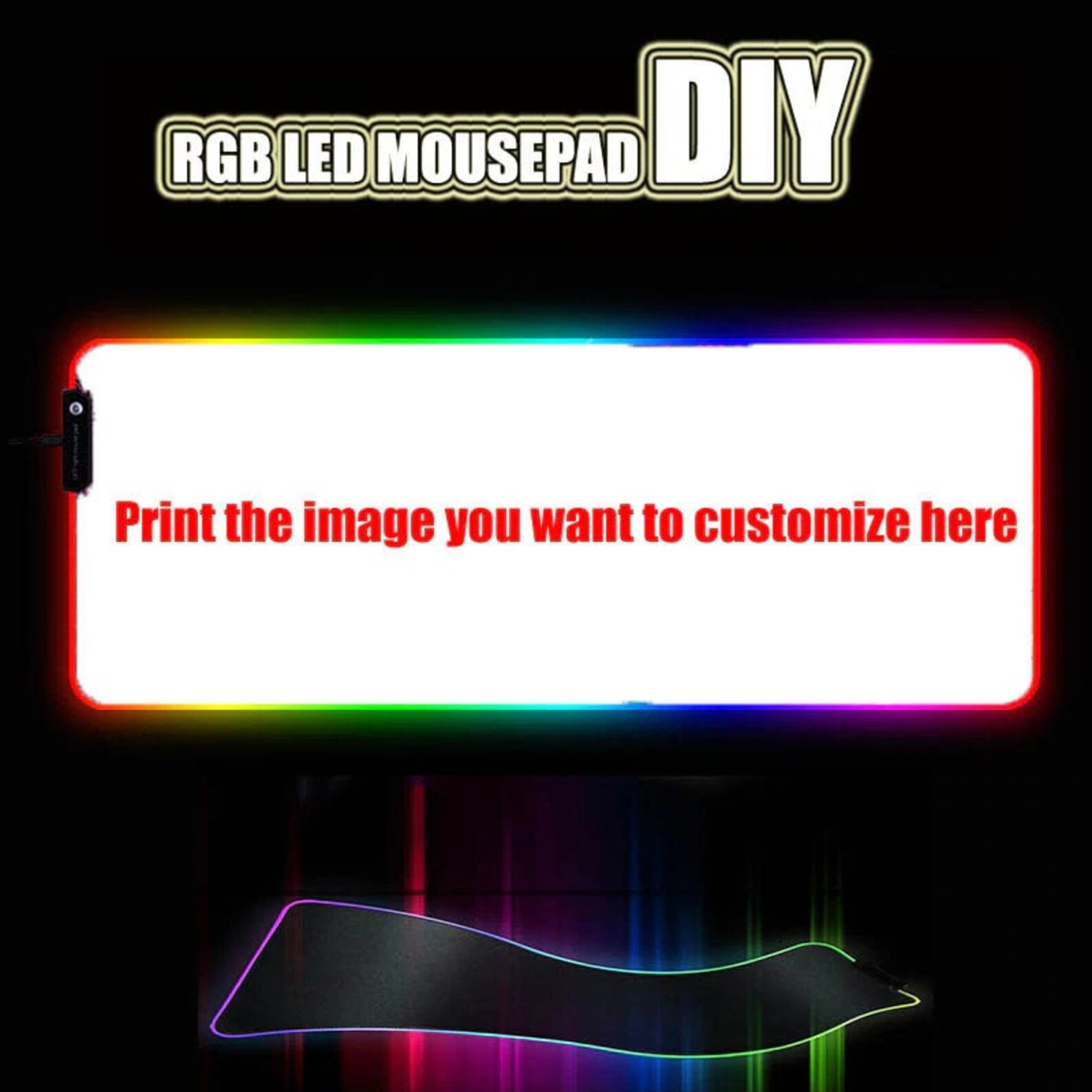 RGB Print Your Own Custom Mouse Pad Perfect Gamer Gift | Etsy