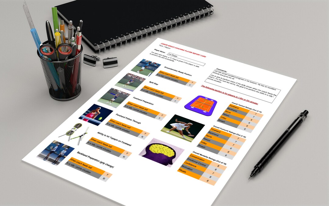 Junior Group Coaching Tennis Report Card - Etsy