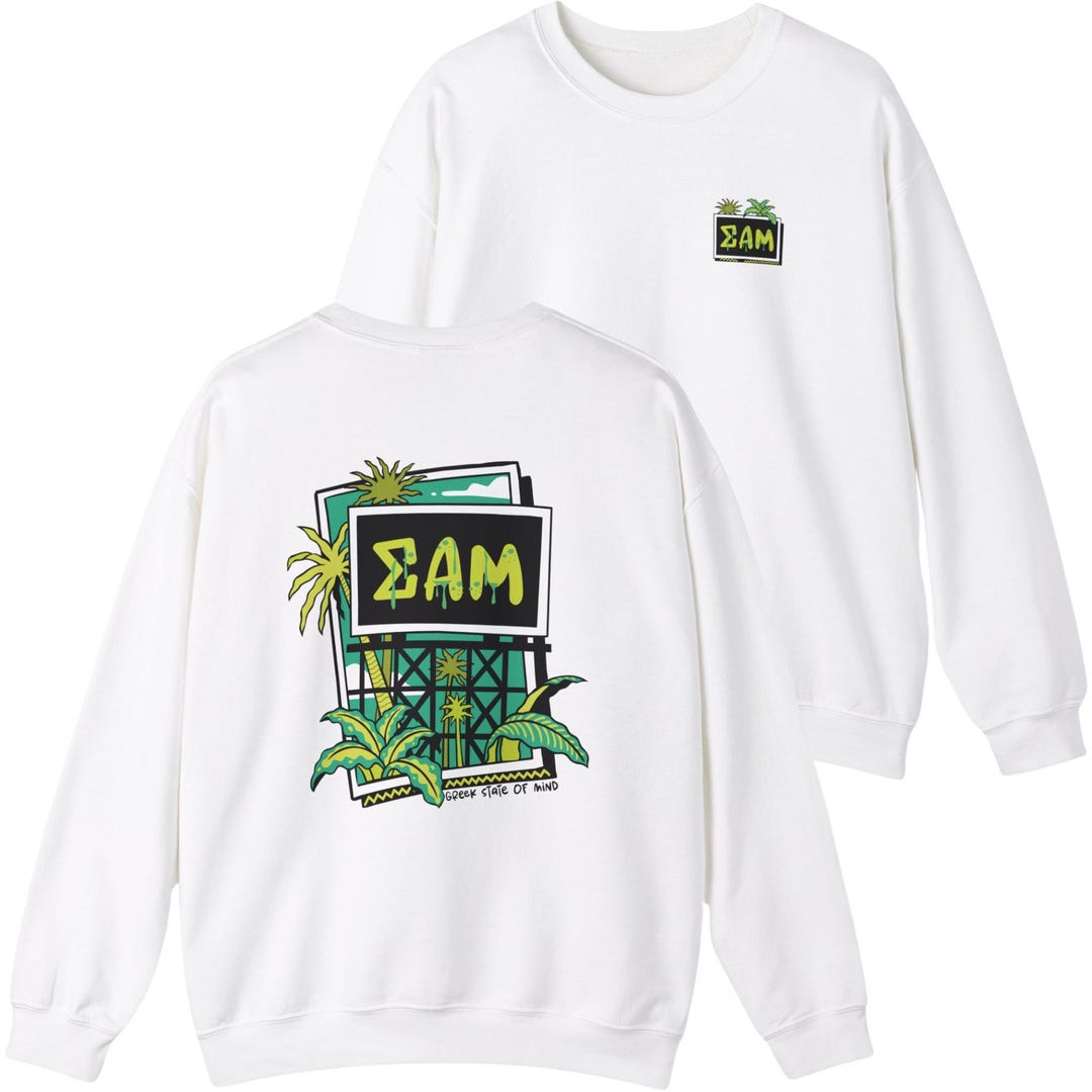 Sigma Alpha Mu Graphic Crewneck Sweatshirt | Tropical Billboard - Etsy