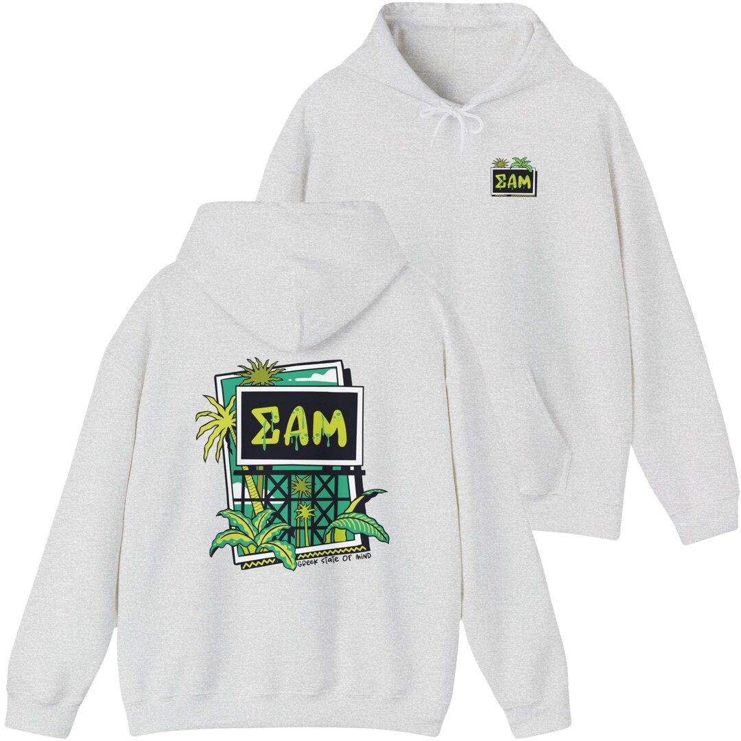 Sigma Alpha Mu Graphic Hoodie | Tropical Billboard - Etsy