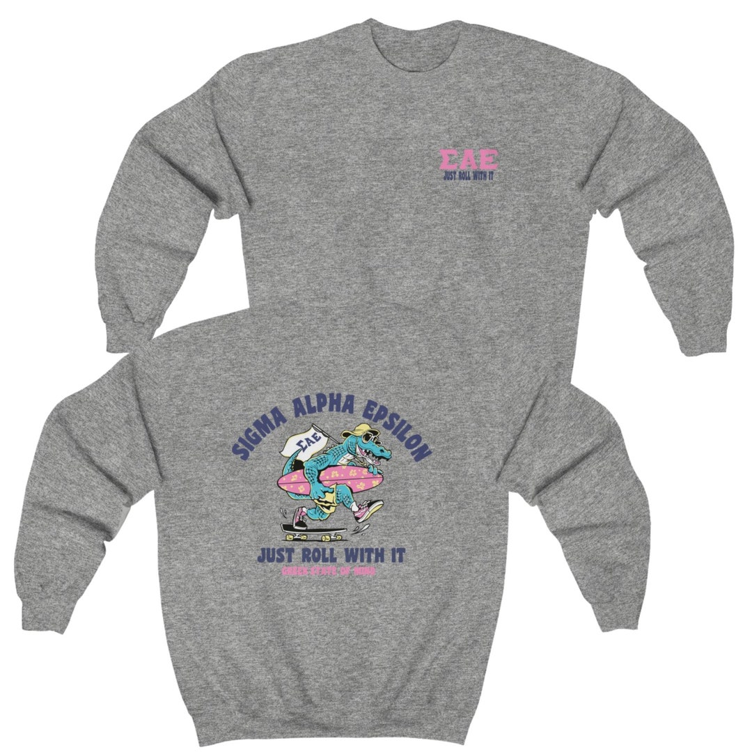 Sigma Alpha Epsilon Graphic Crewneck Sweatshirt | Alligator Skater - Etsy