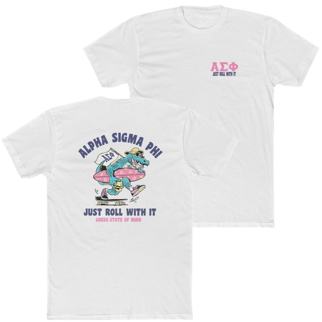 Alpha Sigma Phi Graphic T-shirt | Alligator Skater - Etsy