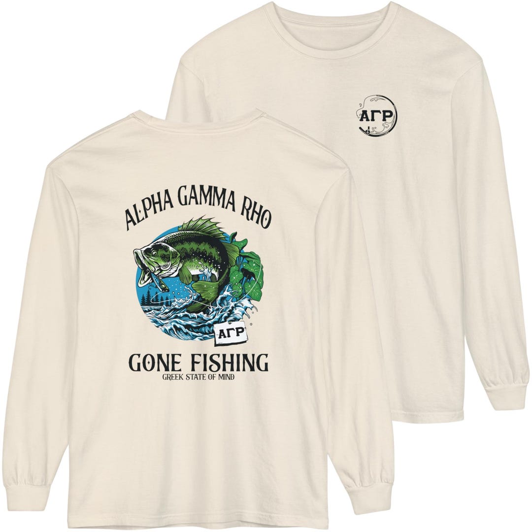 Alpha Gamma Rho Graphic Long Sleeve Gone Fishing - Etsy
