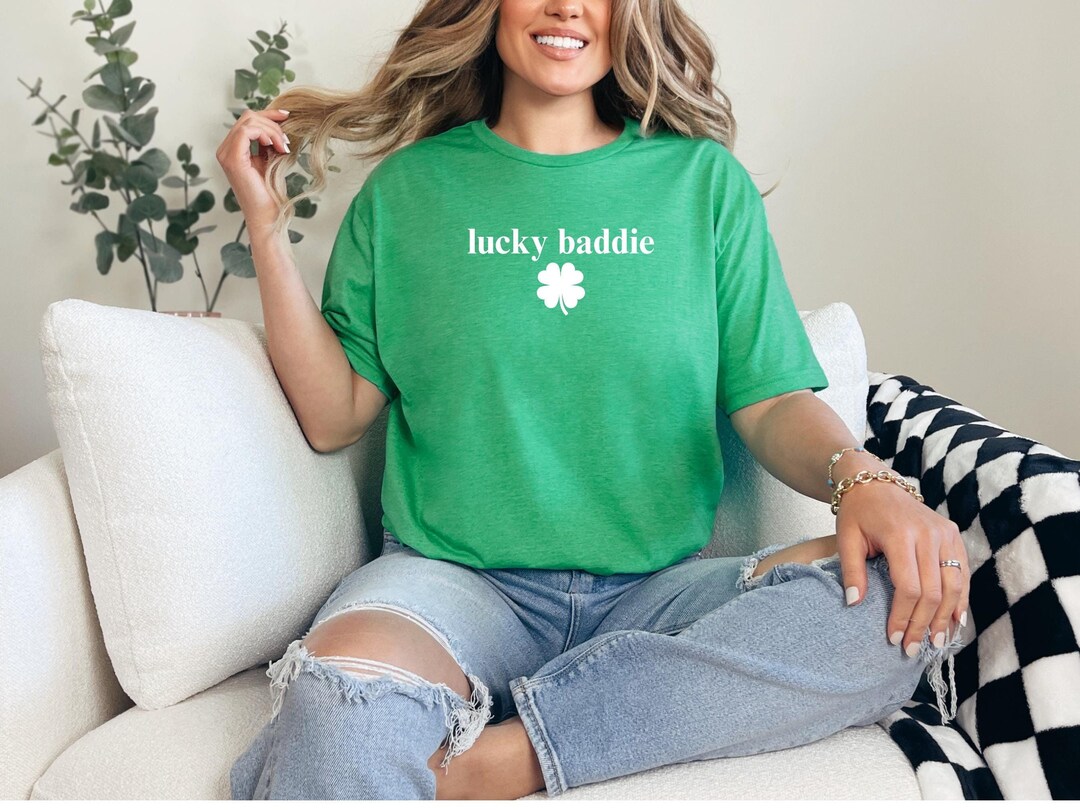 Lucky Baddie Shirt, Women's St Patrick's Baddie Shirt, St Patty's ...