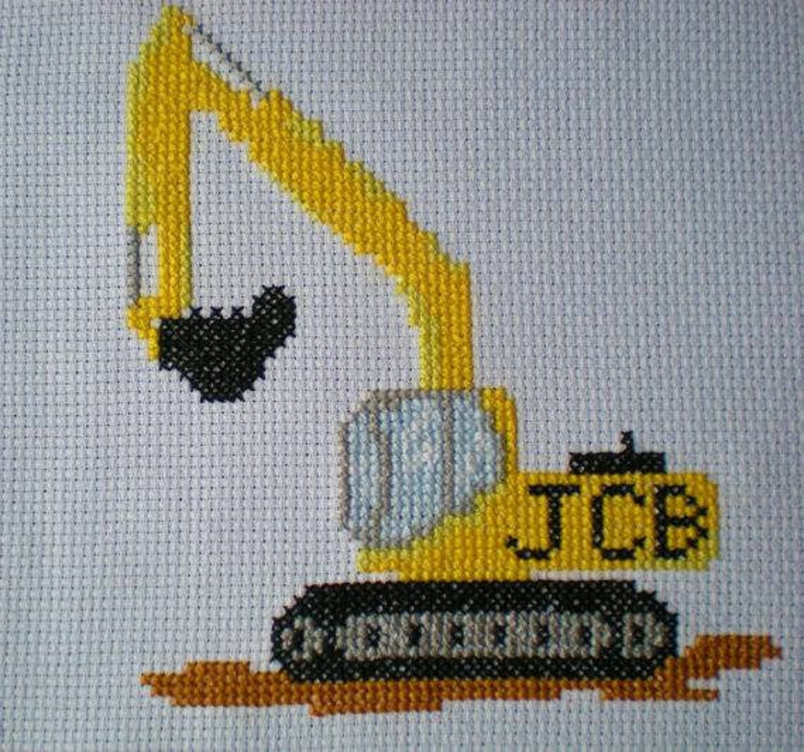 Counted Cross Stitch PDF Instant Download JCB Digger Beginners Chart ...