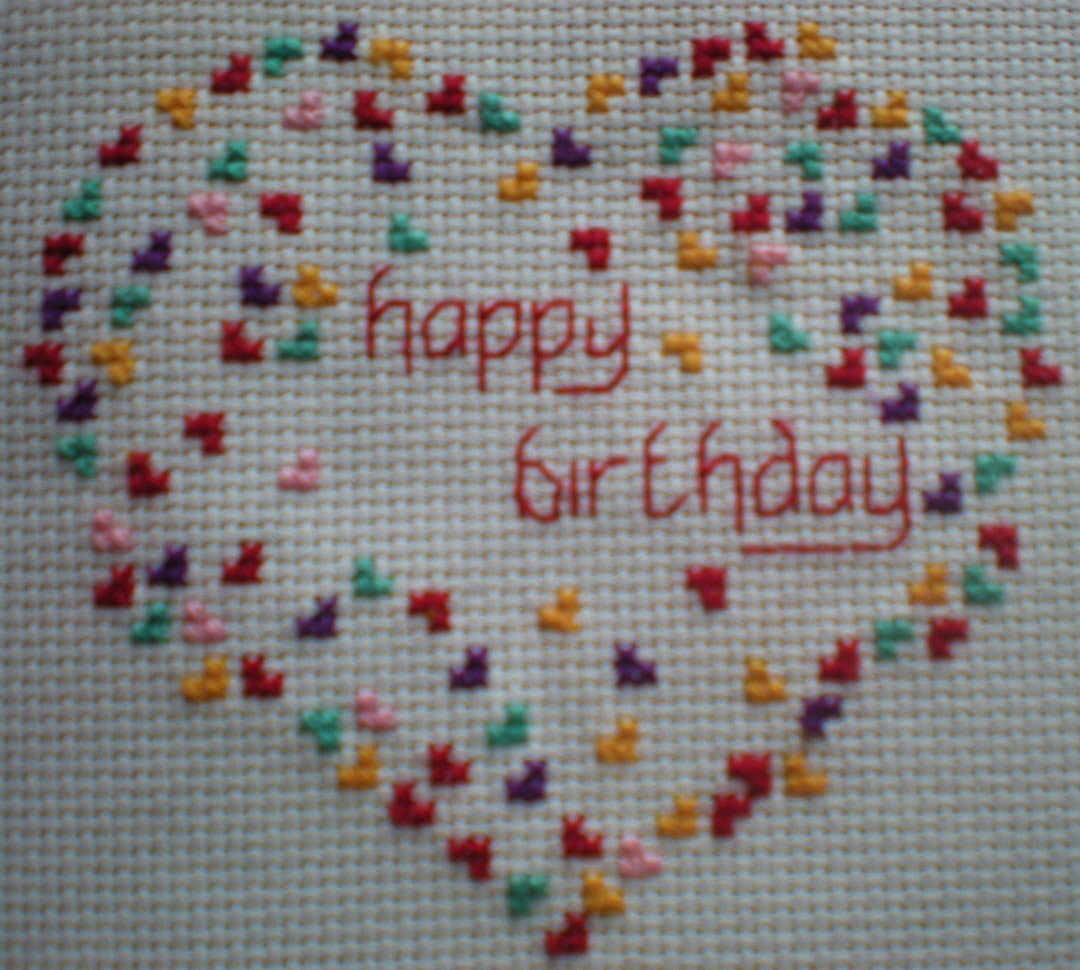 Cross Stitch Happy Birthday Design Printable Instant Download Unique ...
