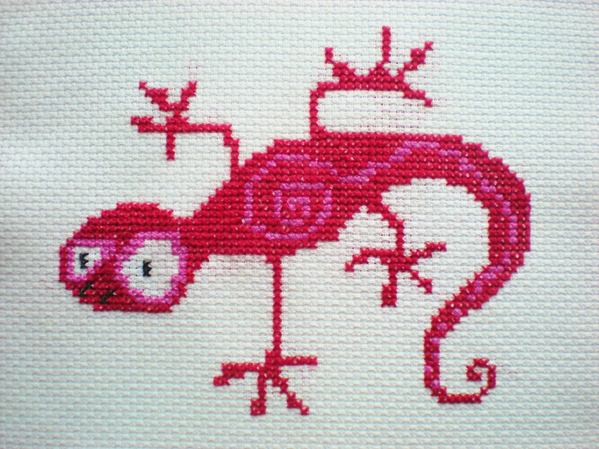 Ruby the Red Lizard Counted Cross Stitch PDF Download Kids Cross Stitch ...