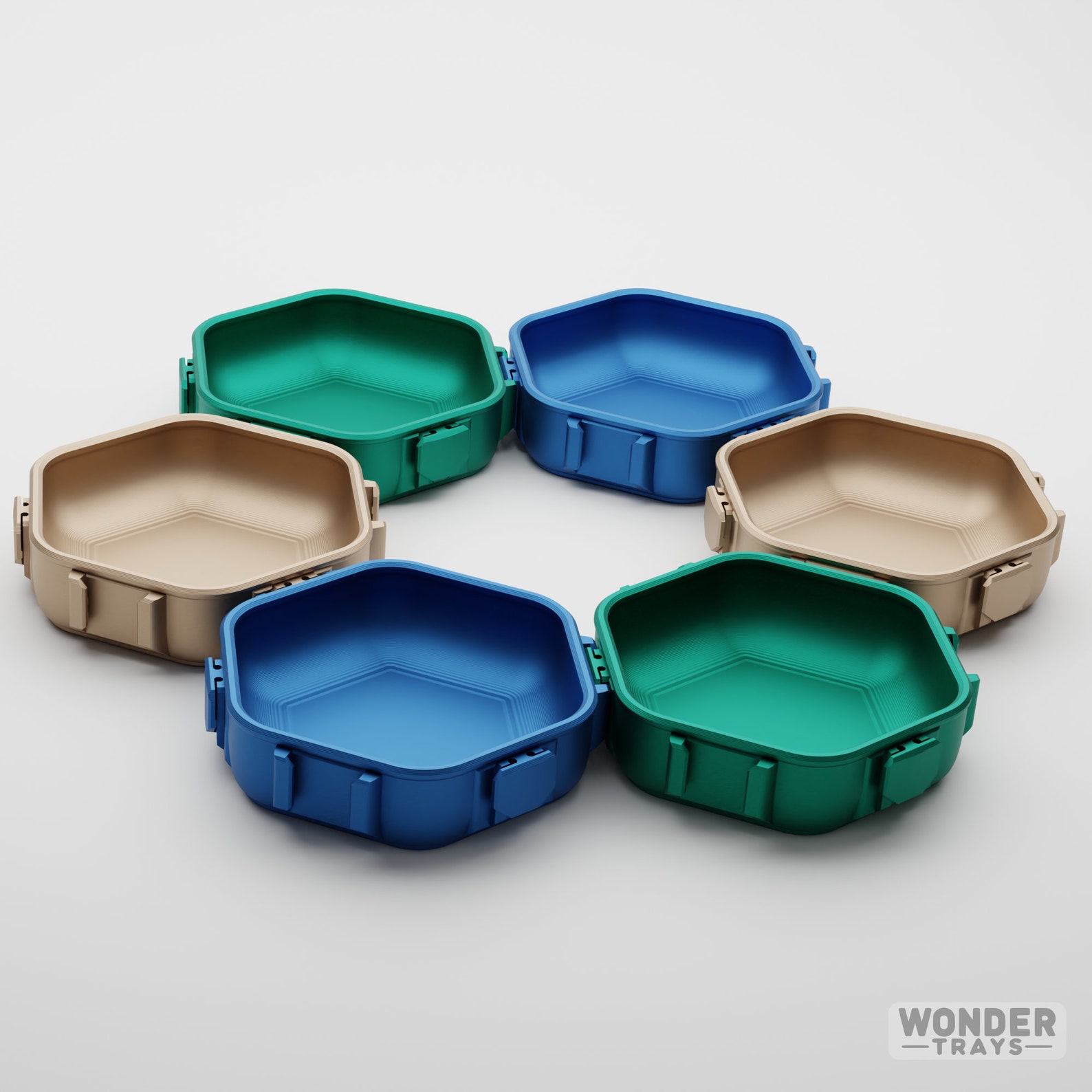 Wonder Trays - 6 Pack Hexagonal Board Game Token Trays ...