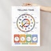 Telling Time Poster, Learning Chart, Educational Wall Art, Montessori ...