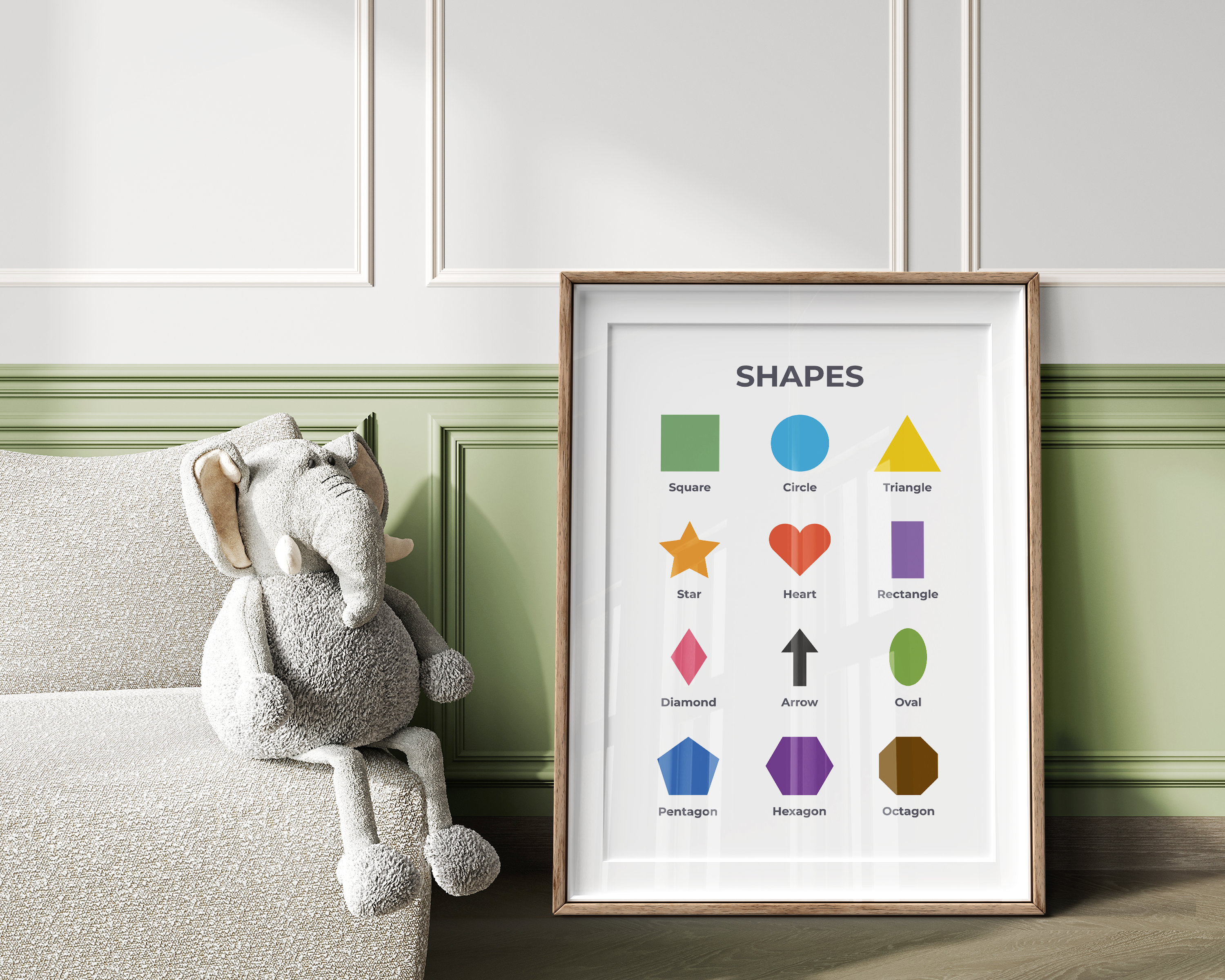 2D Shapes Poster Learning Chart Educational Nursery Wall - Etsy UK