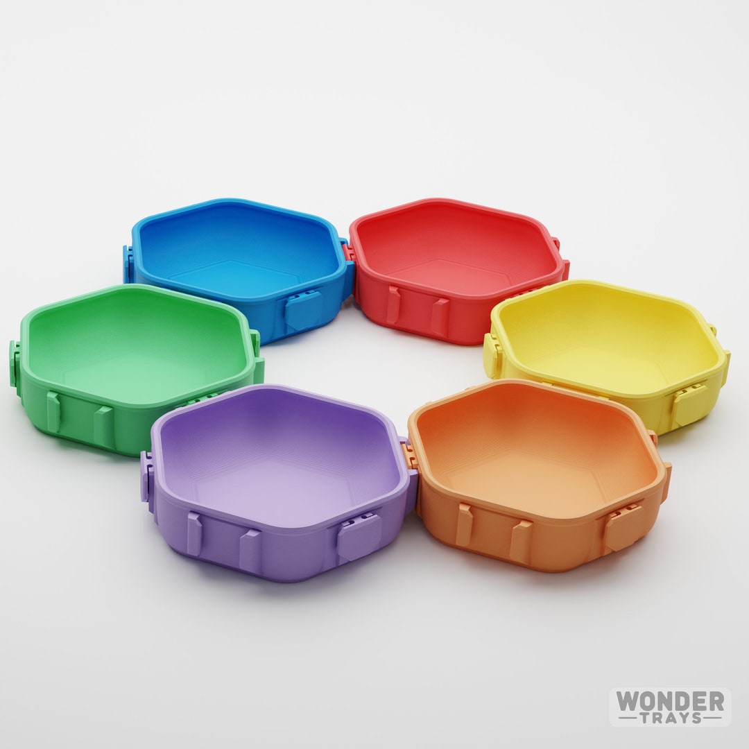 Wonder Trays - 6 Pack Hexagonal Board Game Token Trays ...