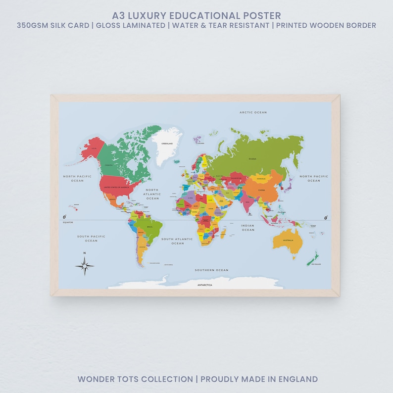 World Map, Solar System, Human Body | A3 Educational Posters for ...