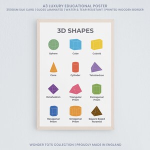 Telling Time, 3D Shapes, Fractions | A3 Educational Posters for ...