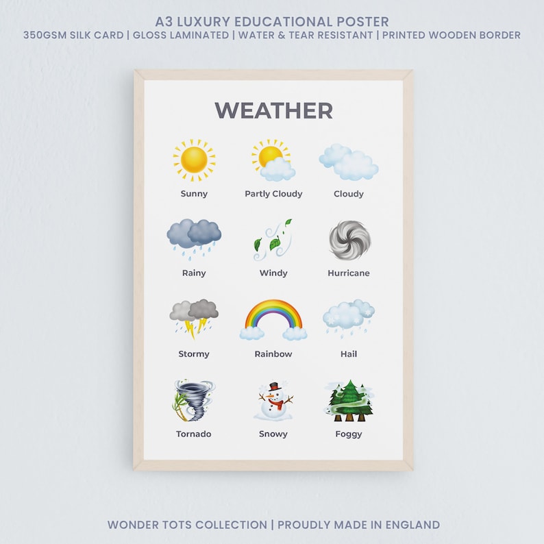 Vegetables Fruits Weather 3 Pack of A3 Educational Posters - Etsy
