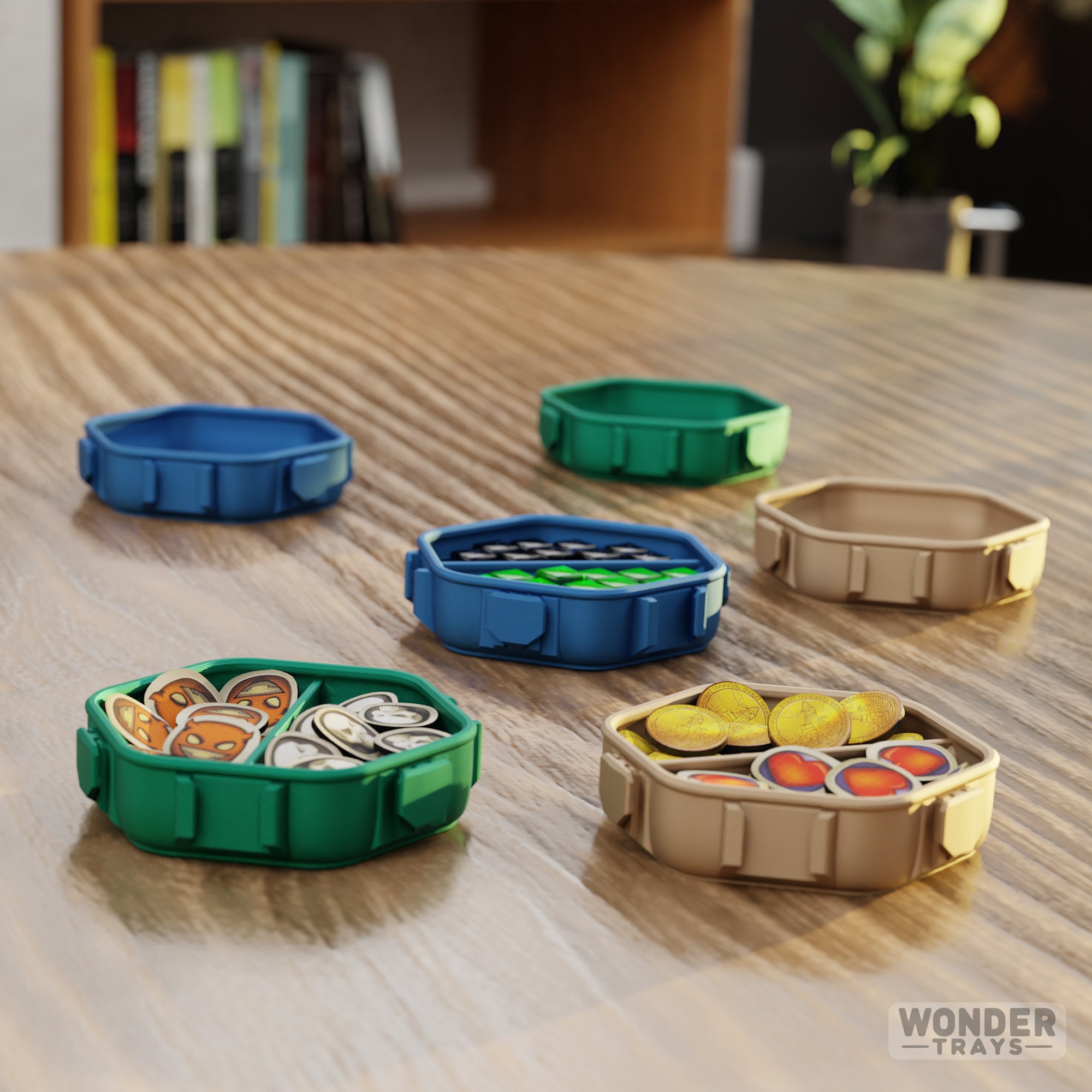 Wonder Trays - 6 Pack Hexagonal Board Game Token Trays ...