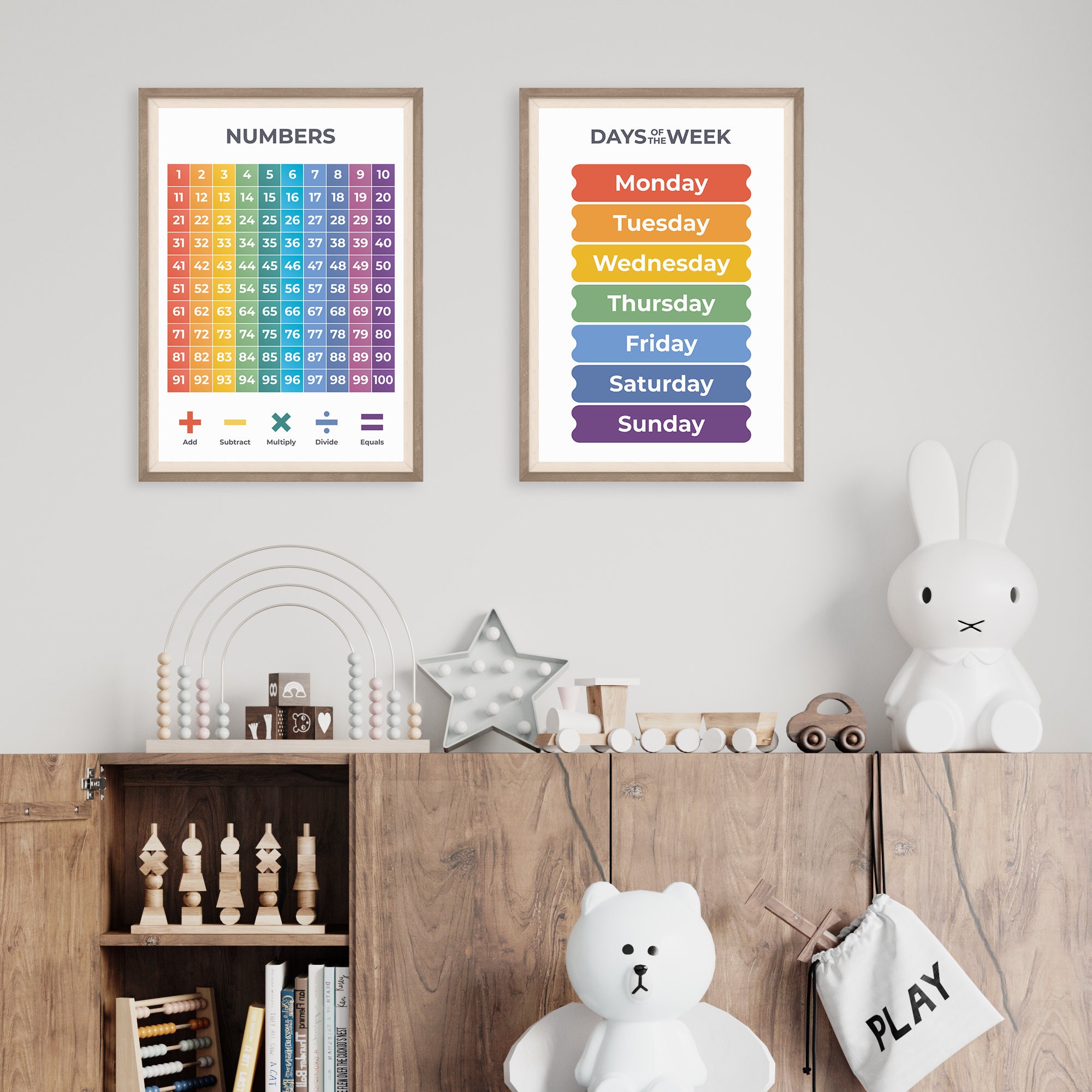 Alphabet Numbers Days of Week 3 Pack of A3 Educational - Etsy