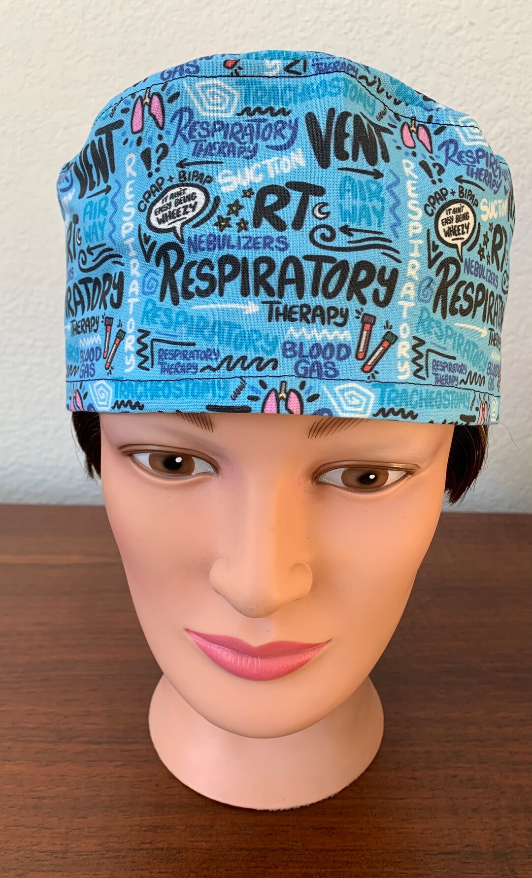 Unisex or Men’s Scrub Hat-blue Respiratory Scribbles Cotton Fabric-usa ...