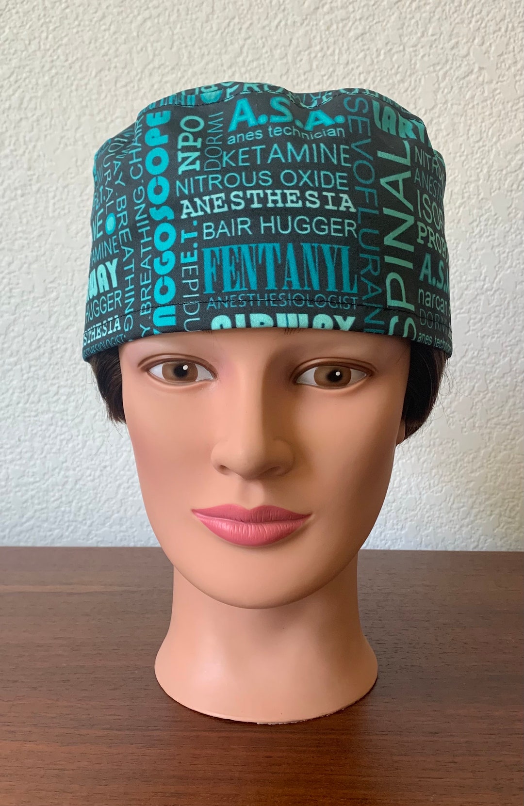 Unisex or Men’s Scrub Hat-anesthesia Terms Organic Cotton Fabric-usa ...