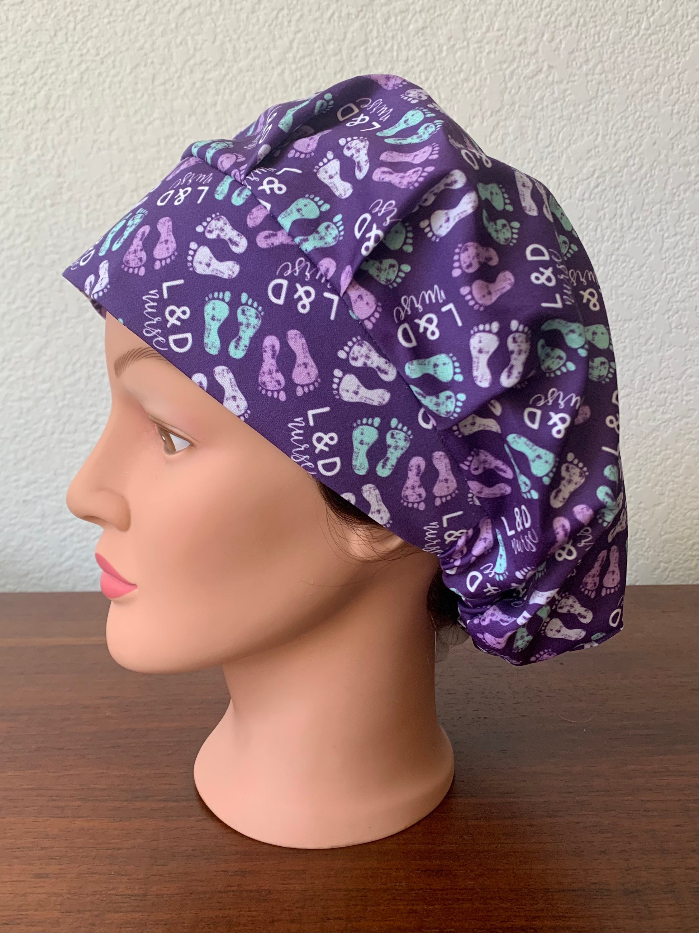 Bouffant or Euro Style Scrub Hat Purple Labor and Delivery - Etsy
