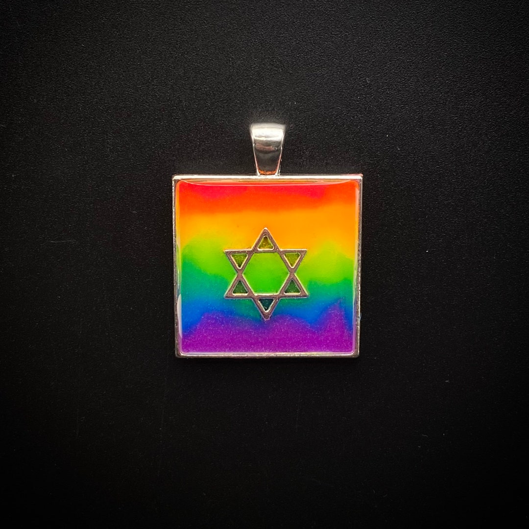 Glow-in-the-dark Rainbow Jewish Star Necklace - Etsy