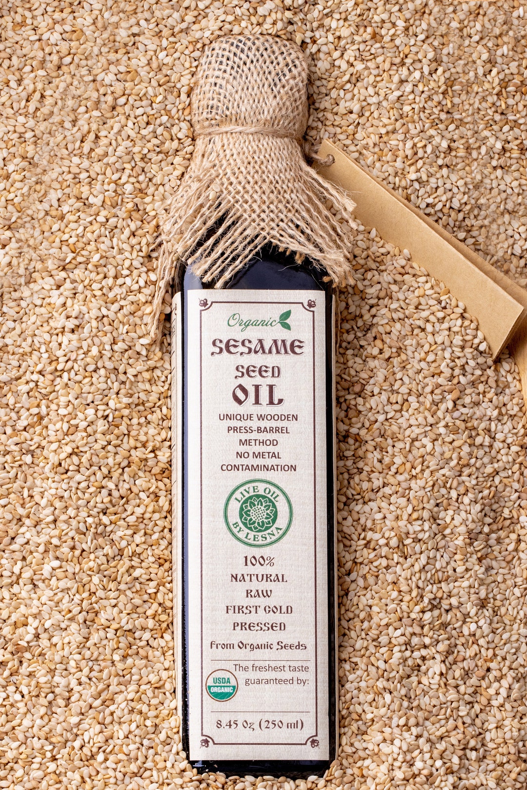 Certified Organic Raw Sesame Seed Oil Fresh Cold-pressed for Cooking ...
