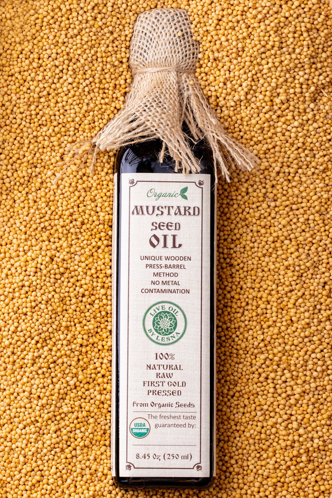 Certified Organic Raw Mustard Seed Oil Fresh Cold-pressed Pure Oil for ...