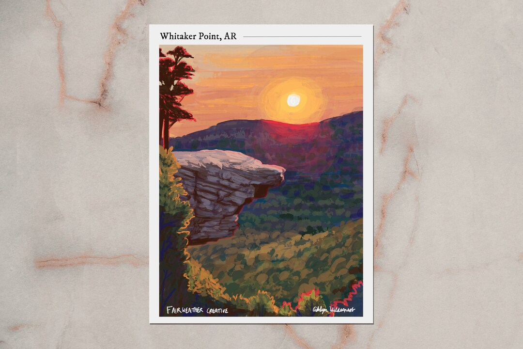 WHITAKER POINT Real Print | Hawksbill Crag Sunrise, Arkansas, Ozark ...
