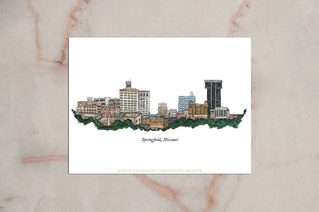 SPRINGFIELD MISSOURI Real Print | City Skyline, Art Print, 417, Ozarks ...
