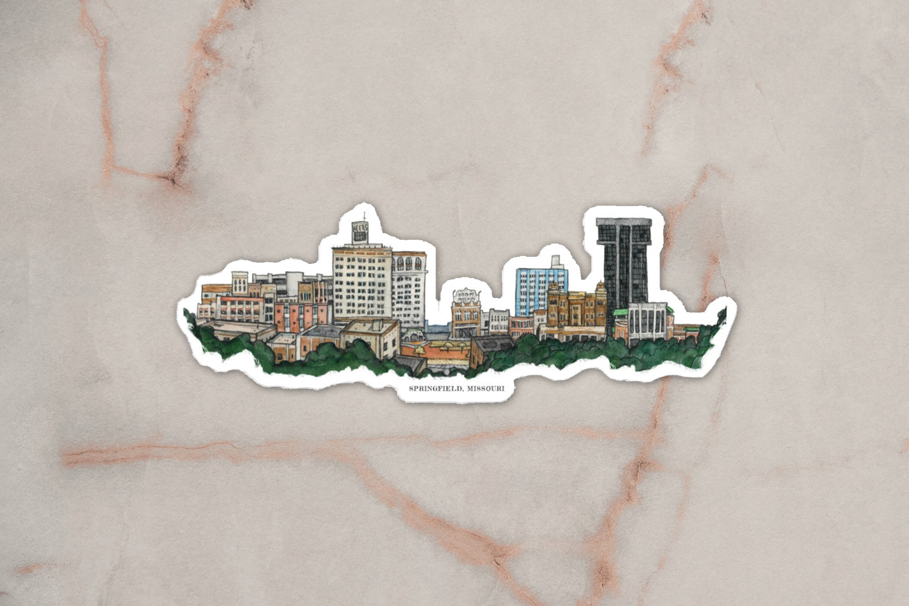 Springfield Mo Clip Art Springfield Skyline In Orange Royalty Free