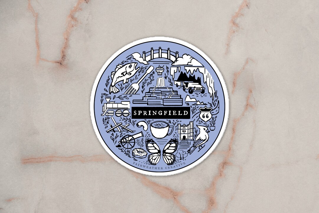 Springfield, MO Sticker | Set of Landmarks - Cave, Cashew Chicken ...