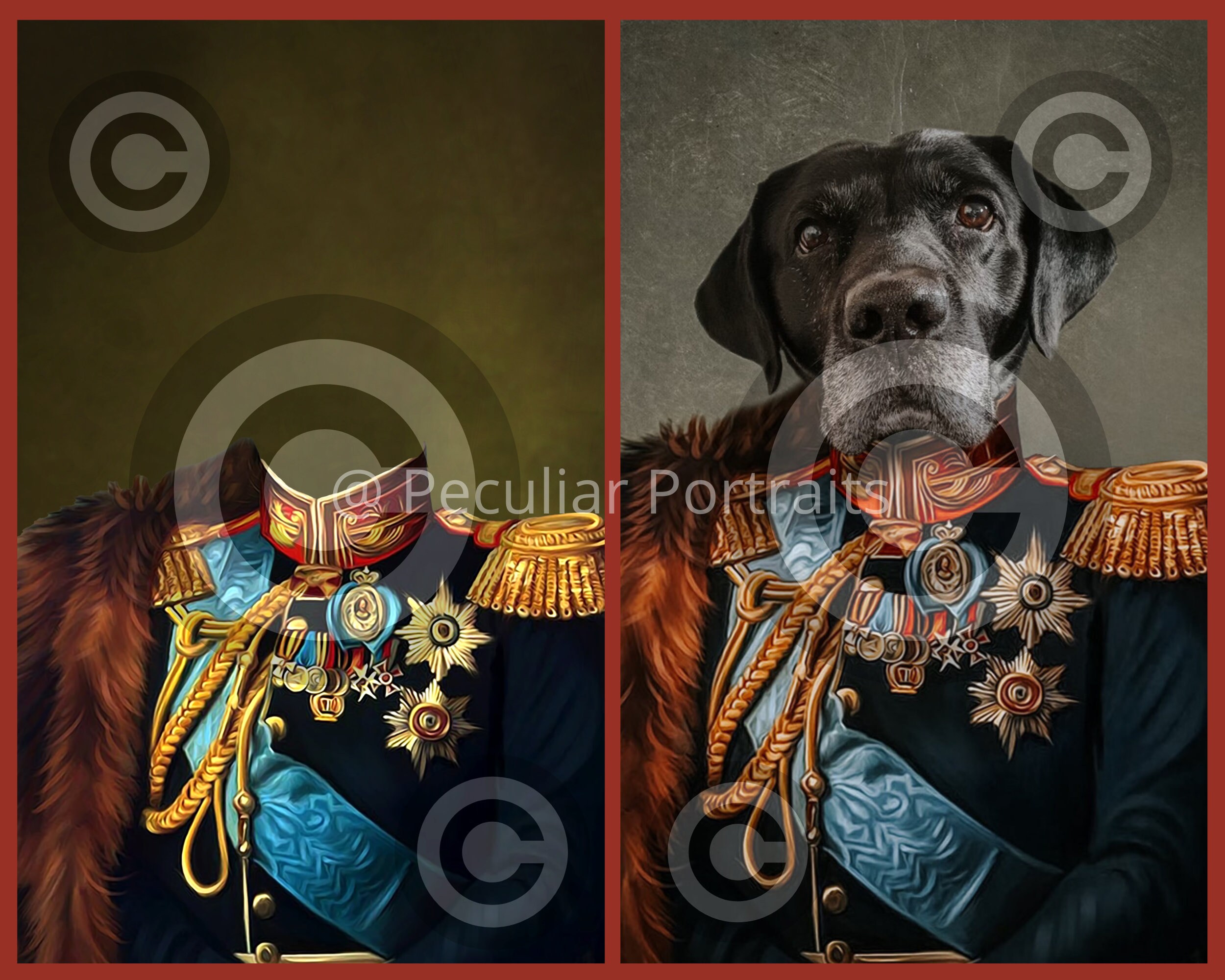 Pet Portrait TEMPLATE, Renaissance Royal Pet . Digital Background for ...