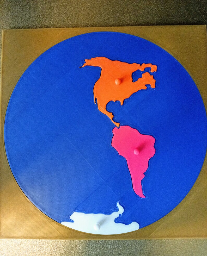 Montessori Continents Puzzle - Etsy