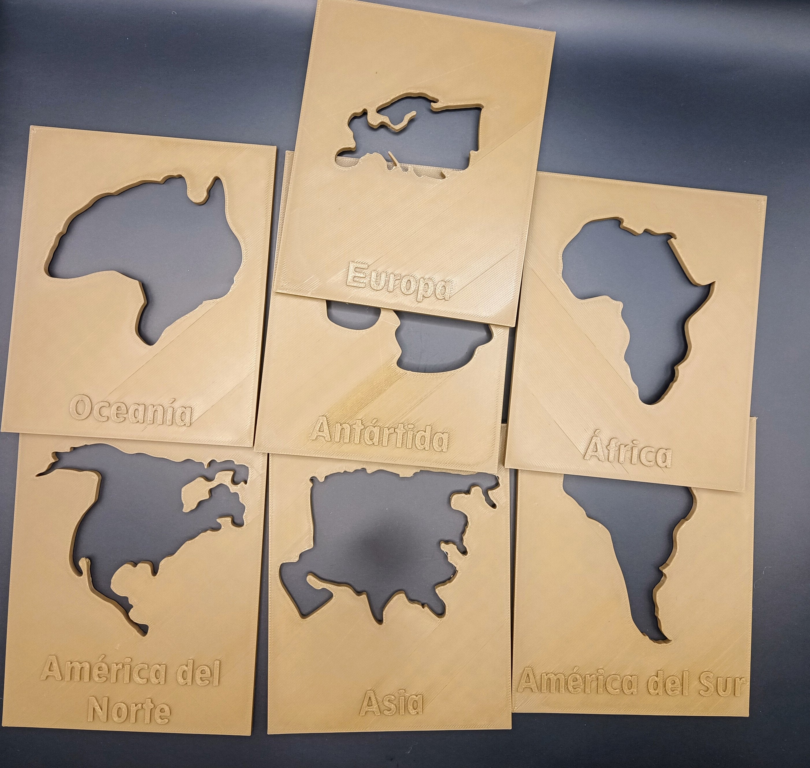 Montessori Continents Stencils - Etsy